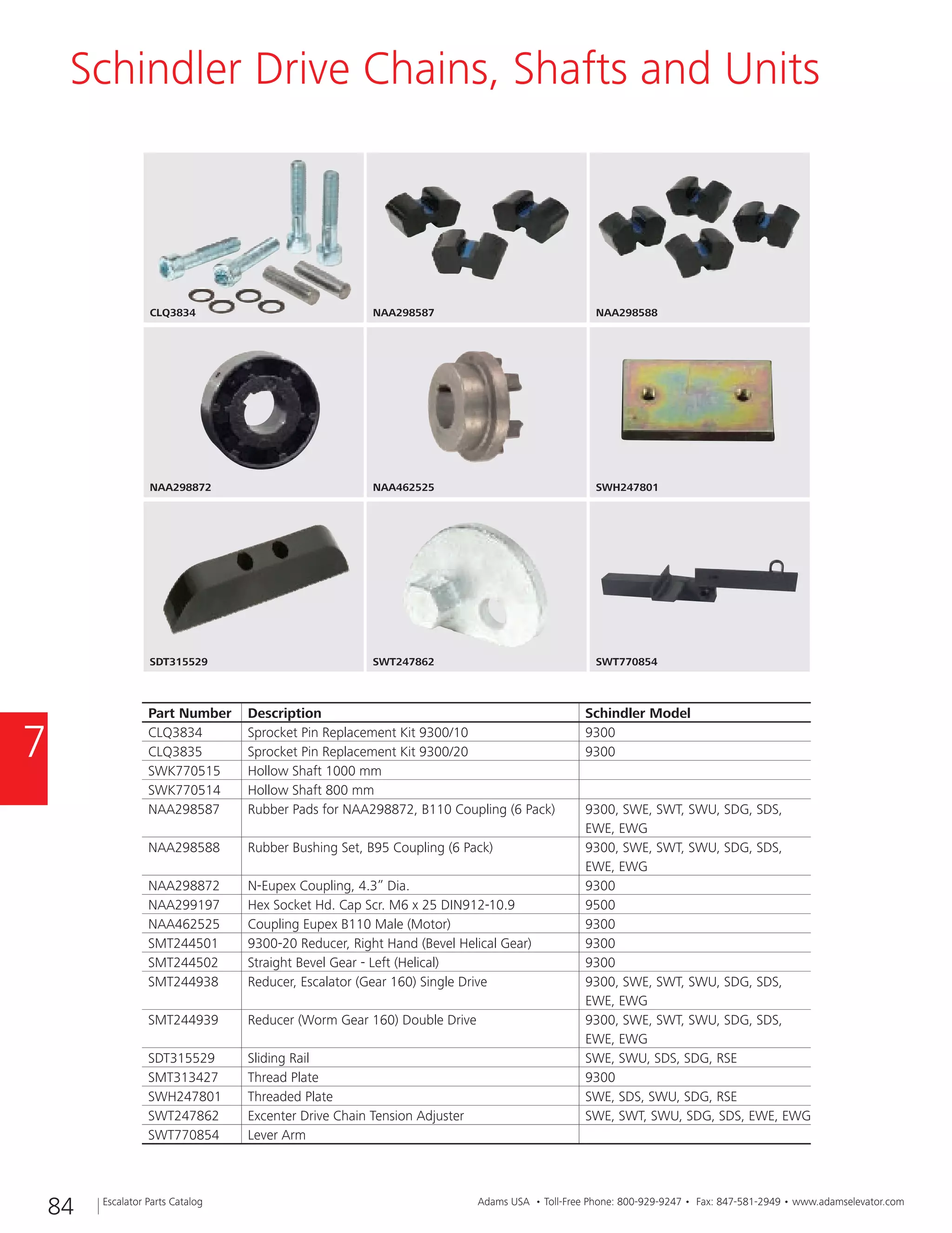 Schindler part list, escalator, travelator, | PDF