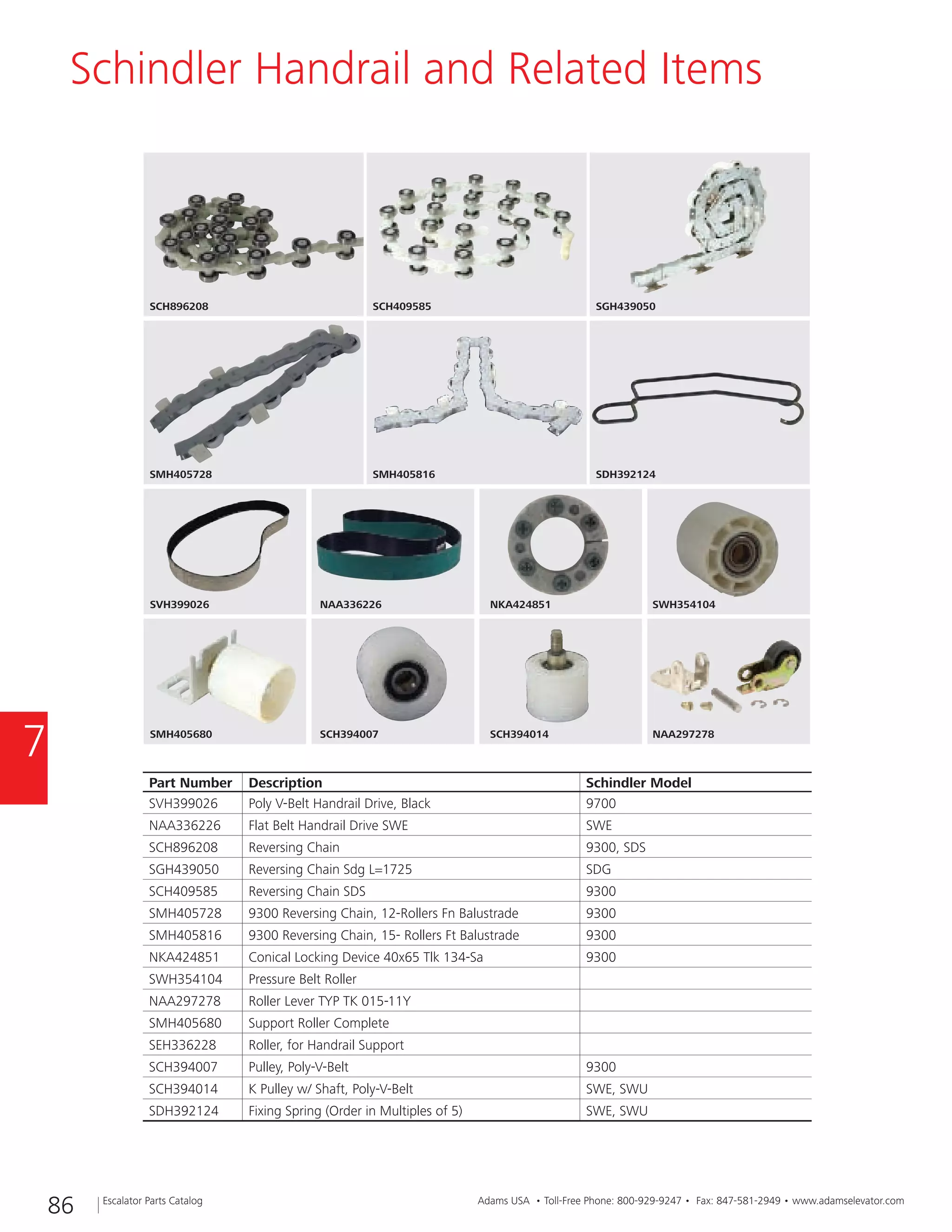 Schindler part list, escalator, travelator, | PDF