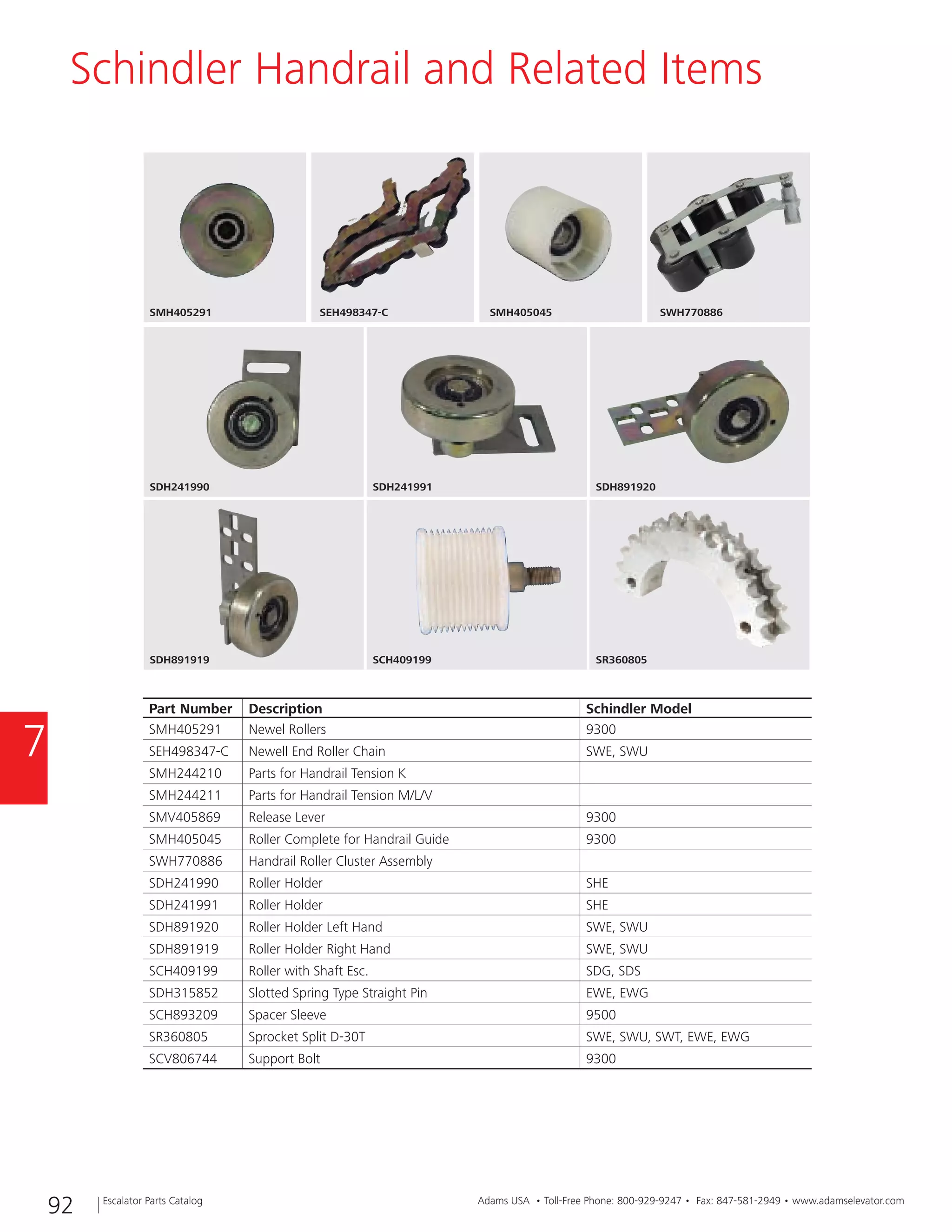 Schindler part list, escalator, travelator, | PDF