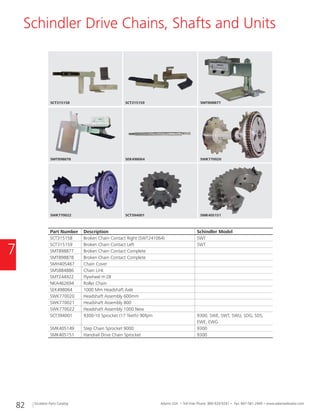Schindler part list, escalator, travelator, | PDF