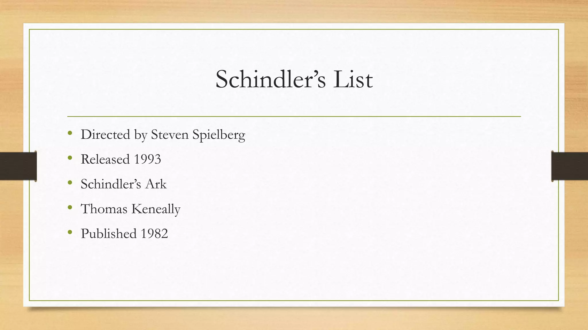 Schindler’s list in school | PPTX