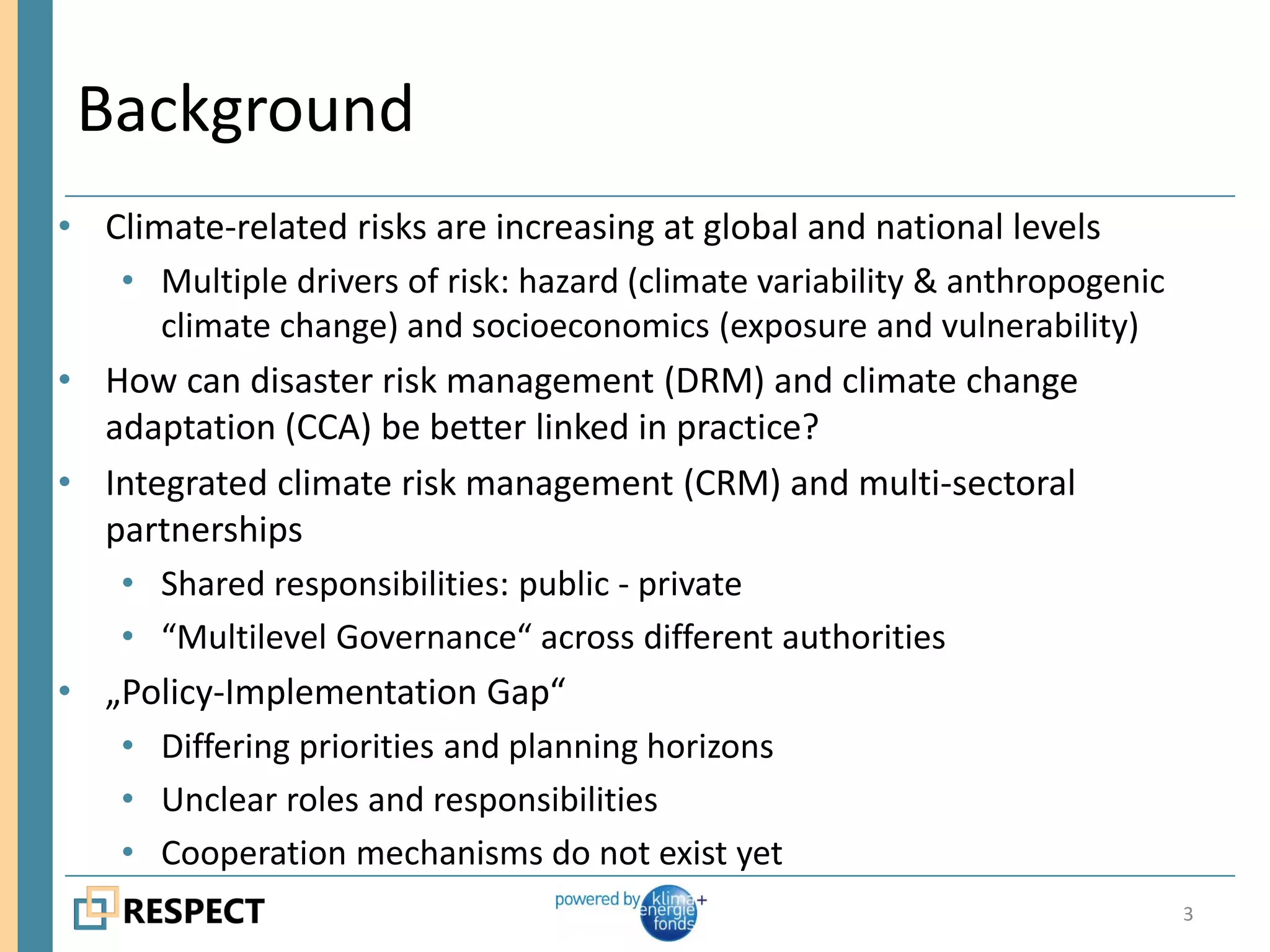 Multi-layered comprehensive climate risk management (CRM) in Austria ...