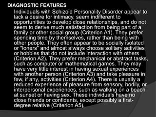 Schizoid Personality Disorder Slideshow | PPTX