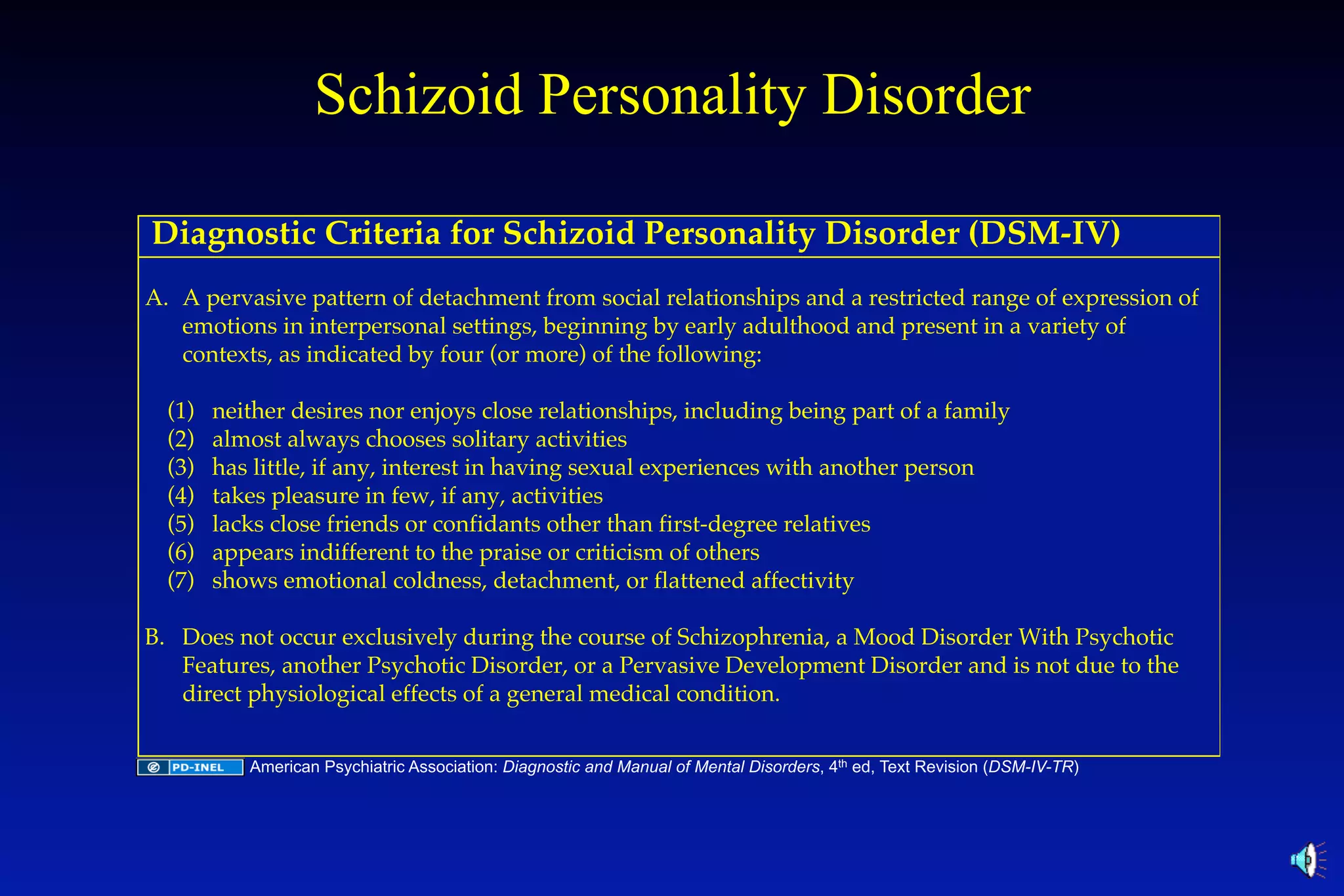 10.29.08: Cluster A - Schizoid Personality Minilecture | PDF
