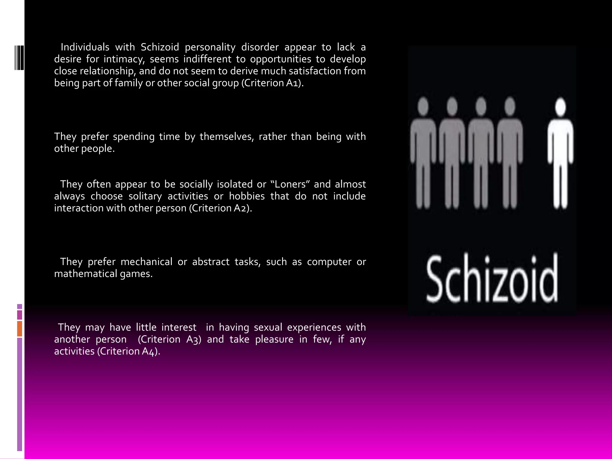 Schizoid personalty disorder 2018 | PPTX