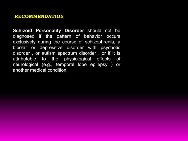 Schizoid personalty disorder 2018 | PPT