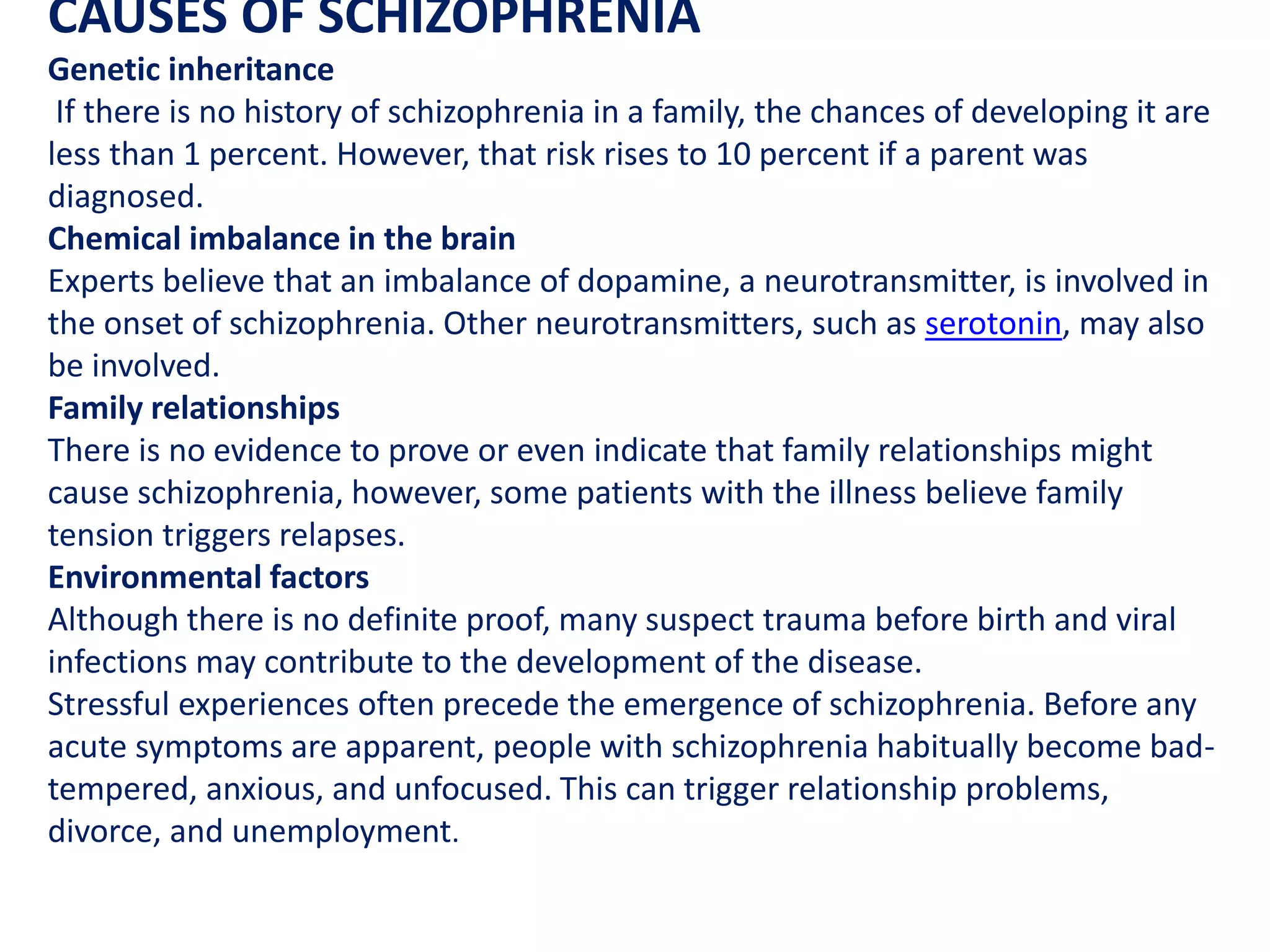 Schizophrenia | PPTX | Brain and Nervous System Disorders | Diseases ...