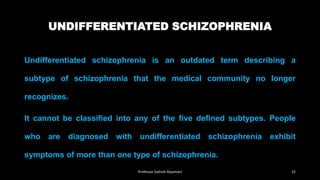 Undifferentiated Schizophrenia Definition