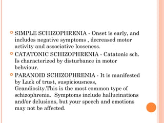 schizophrenia-definition, types, symptoms, management | PPT