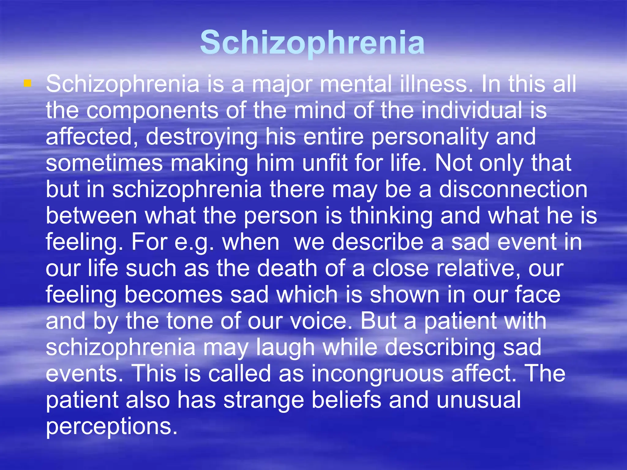 schizophrenia.pptx and its classification | PPTX