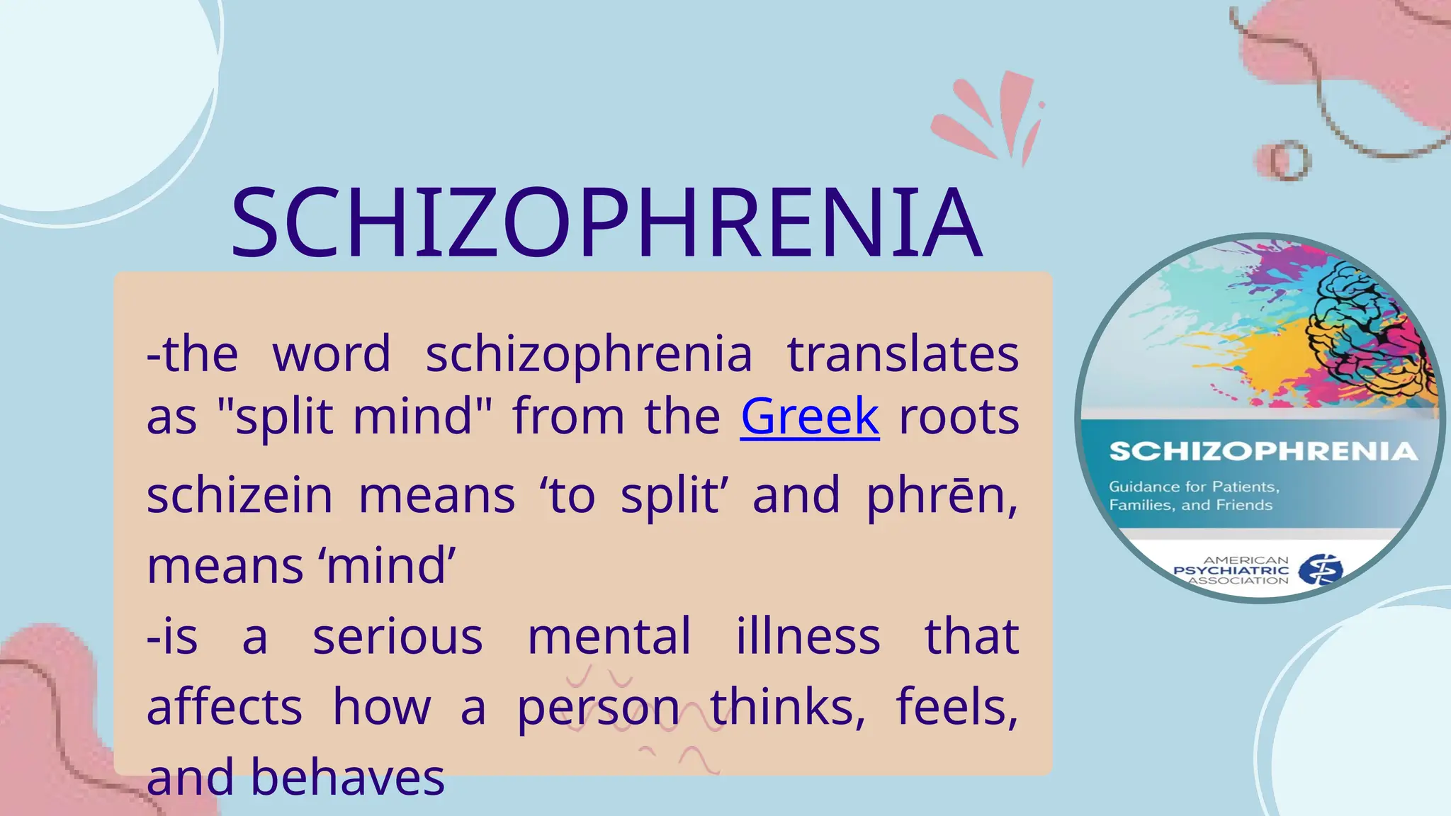 SCHIZOPHRENIA POWERPOINT PRESENTTION PPT | PPTX