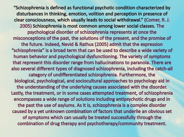 Schizophrenia Presentation | PPT