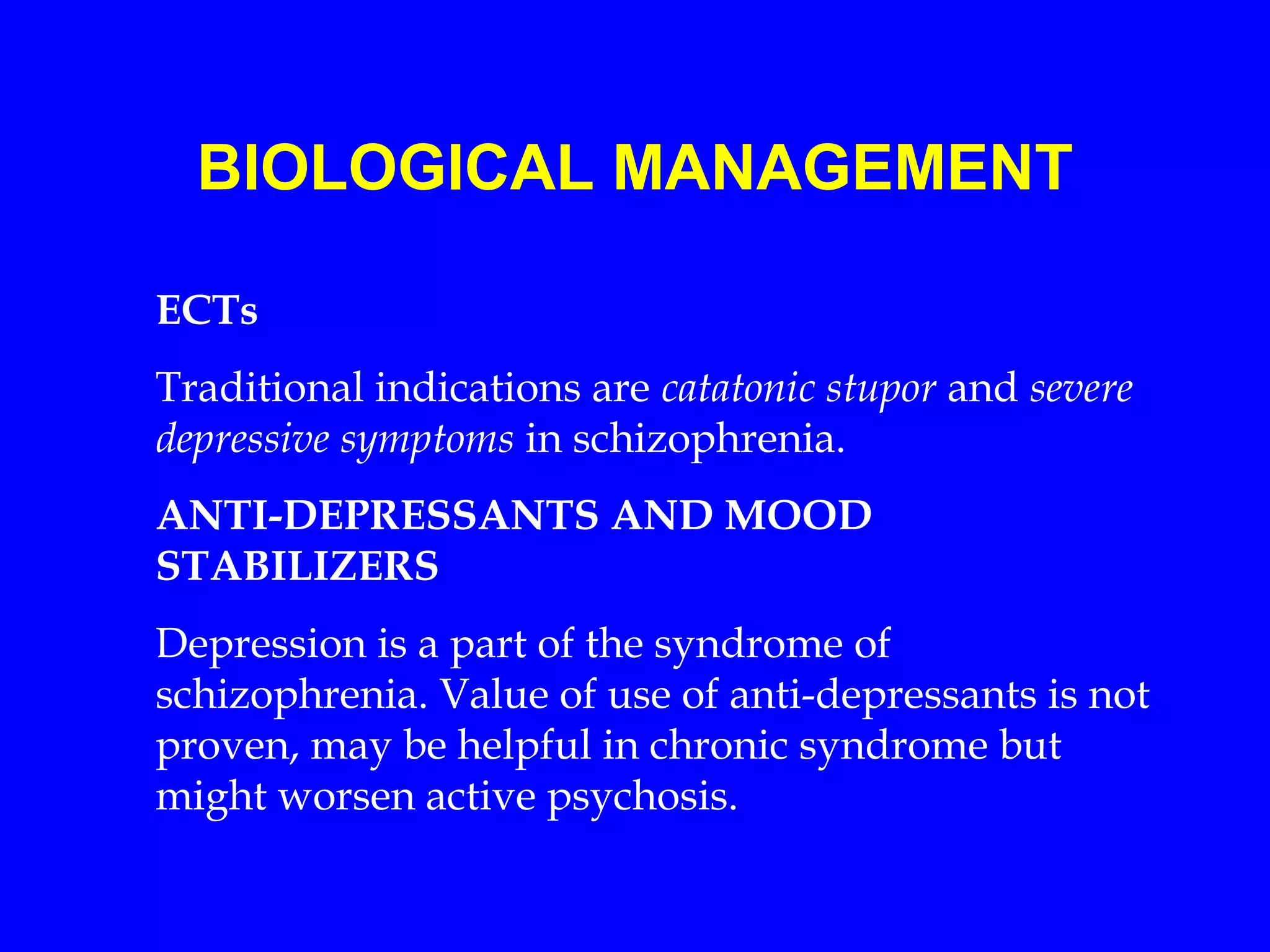 Schizophrenia management-prof. fareed minhas | PPT