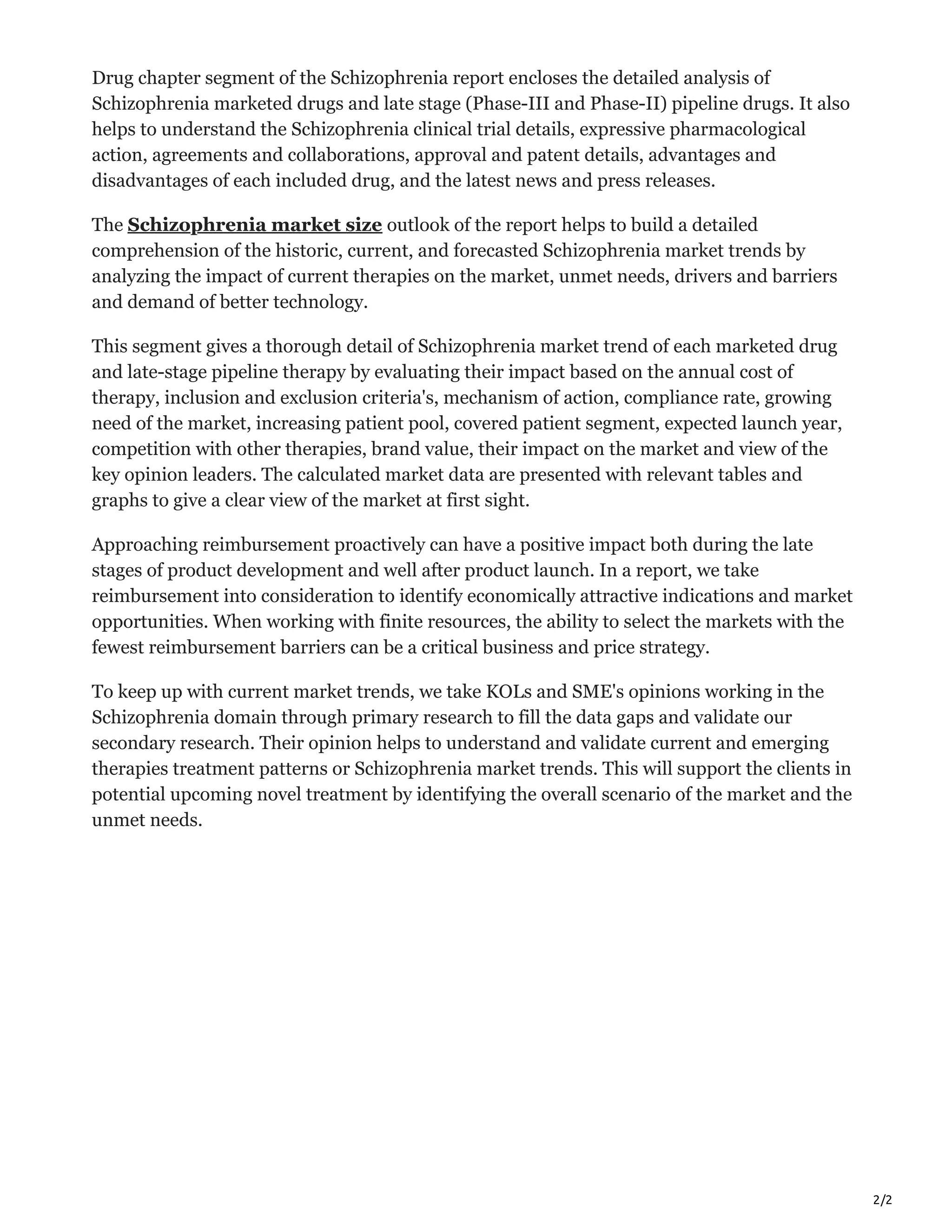 Schizophrenia Market | PDF