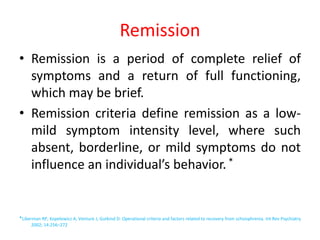 Schizophrenia outcome | PPTX