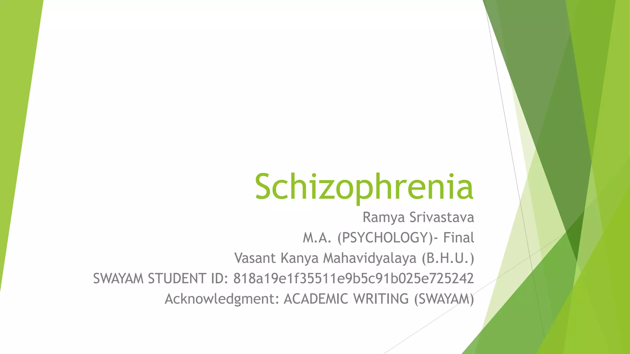 Schizophrenia ppt | PPTX