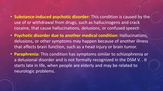 Schizophrenia spectrum & other psychotic disorders.pptx | Mental Health ...