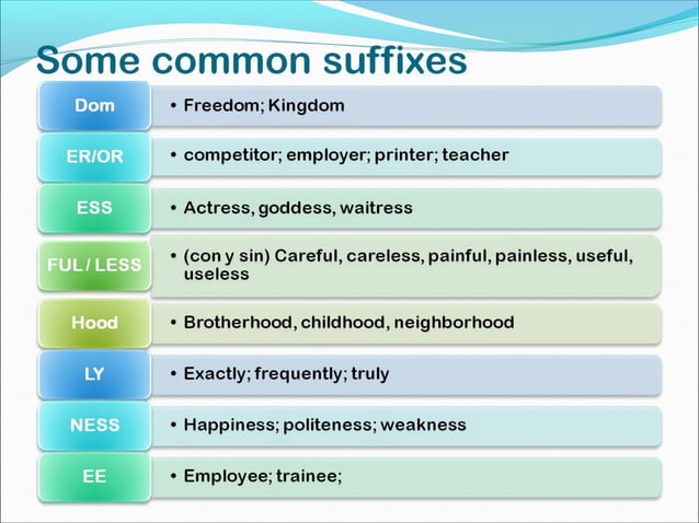 PREFFIXES / SUFFIXES | PPT | Food & Drink