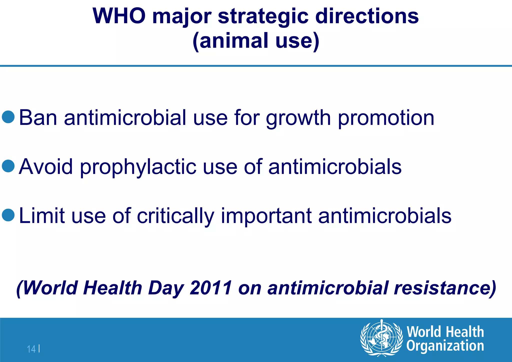 Antimicrobial resistance from use of antimicrobials in food animals | PPT