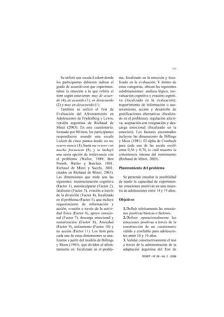 Schmidt construcción de un cuestionario de emociones positivas en ...