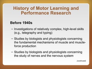 Motor Behavior Chapter 1 Powerpoint Slides | PPT