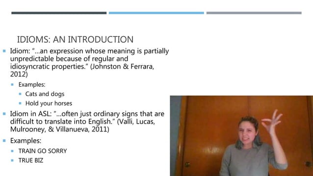 Idioms in ASL | PPTX