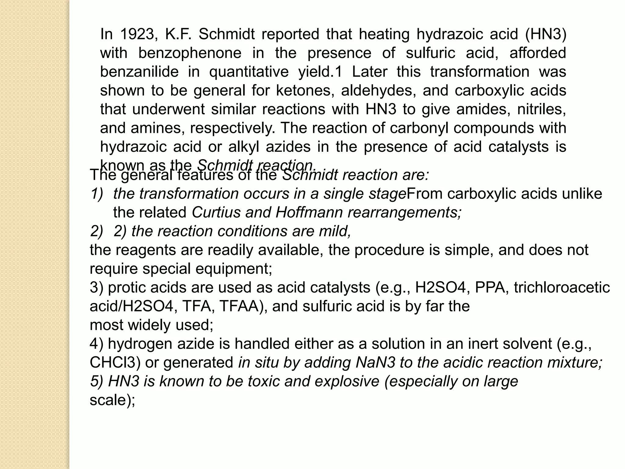 Schmidt reaction | PPTX