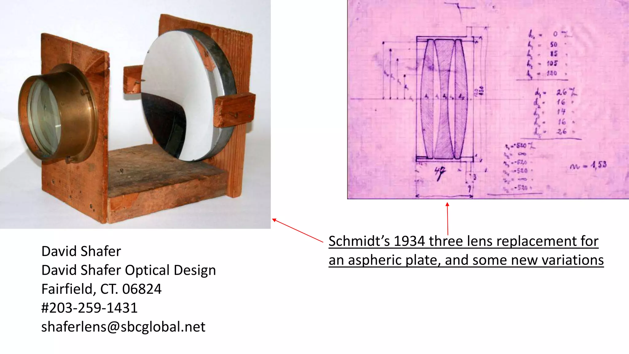 Schmidt's three lens corrector for a spherical mirror | PPTX