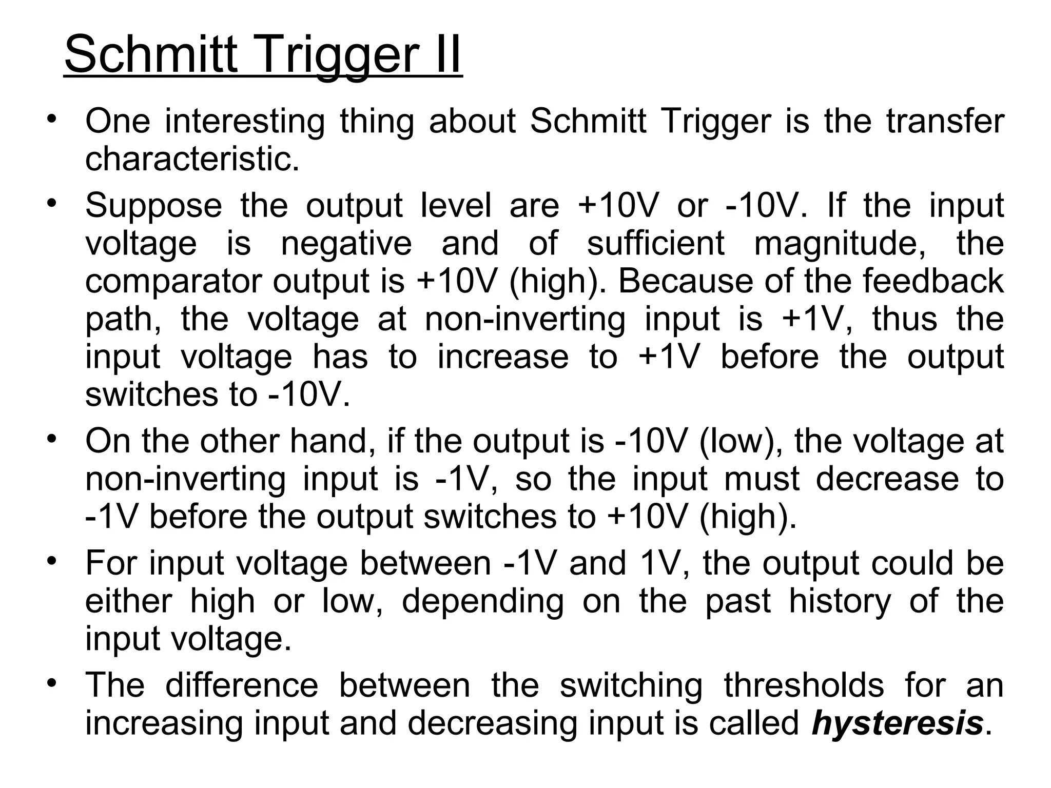 Schmitt trigger circuit | PPT