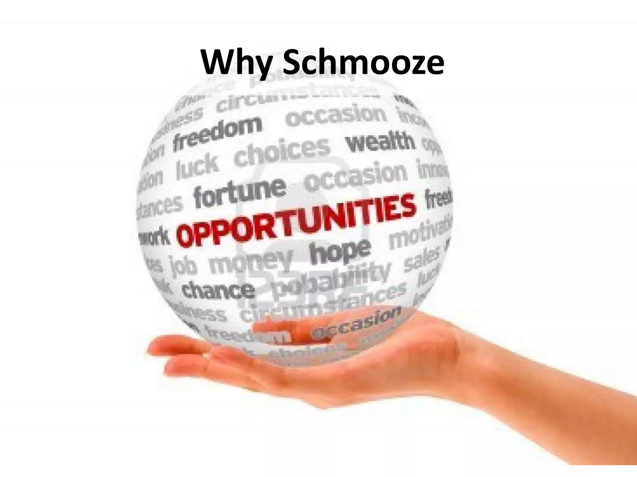 Schmoozing for beginners | PPTX