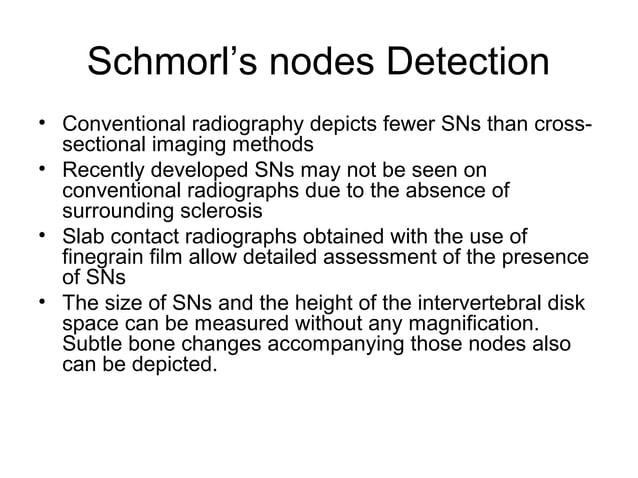 Schmorl’s nodes (spine 2010) | PPT