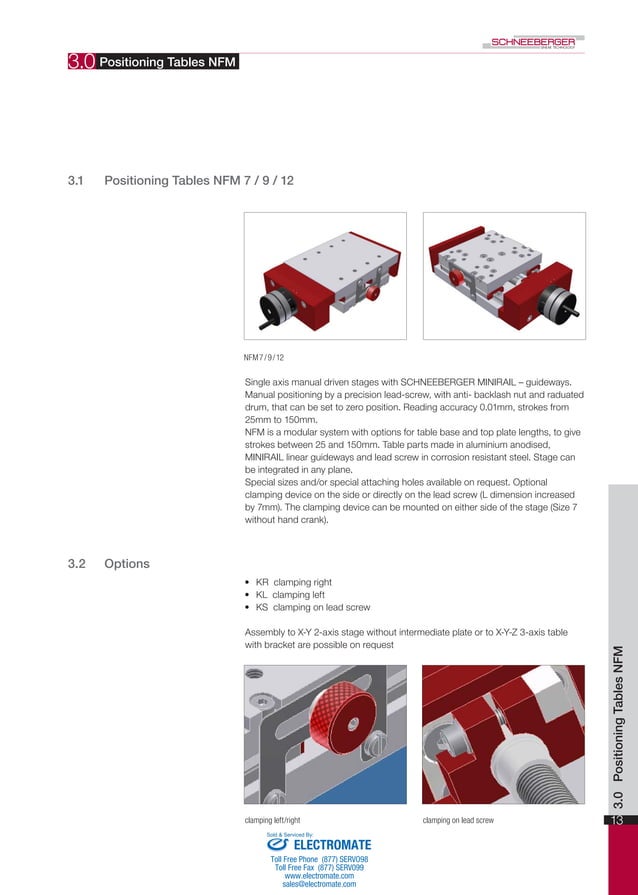 Schneeberger positioning tables_catalog | PDF
