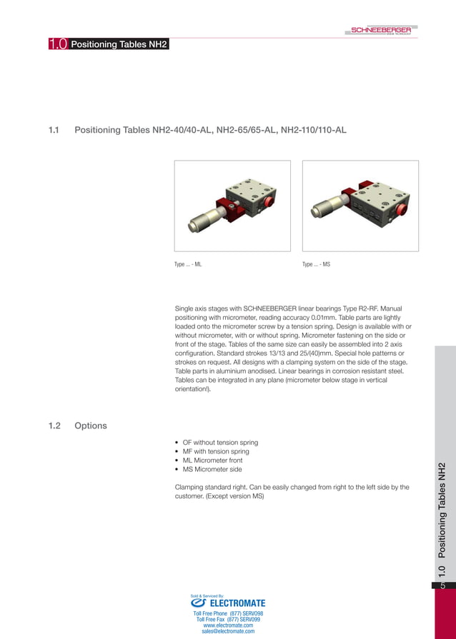 Schneeberger positioning tables_catalog | PDF