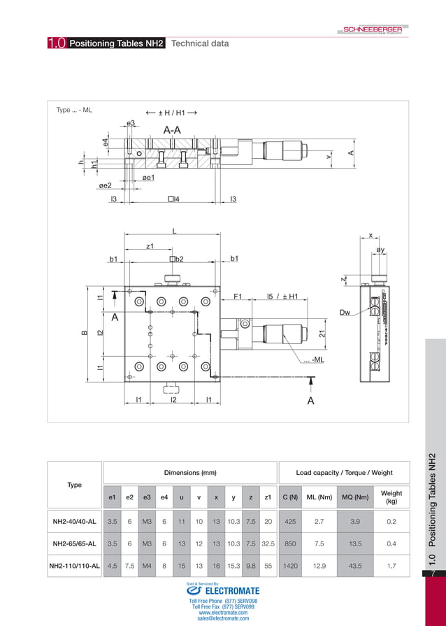 Schneeberger positioning tables_catalog | PDF