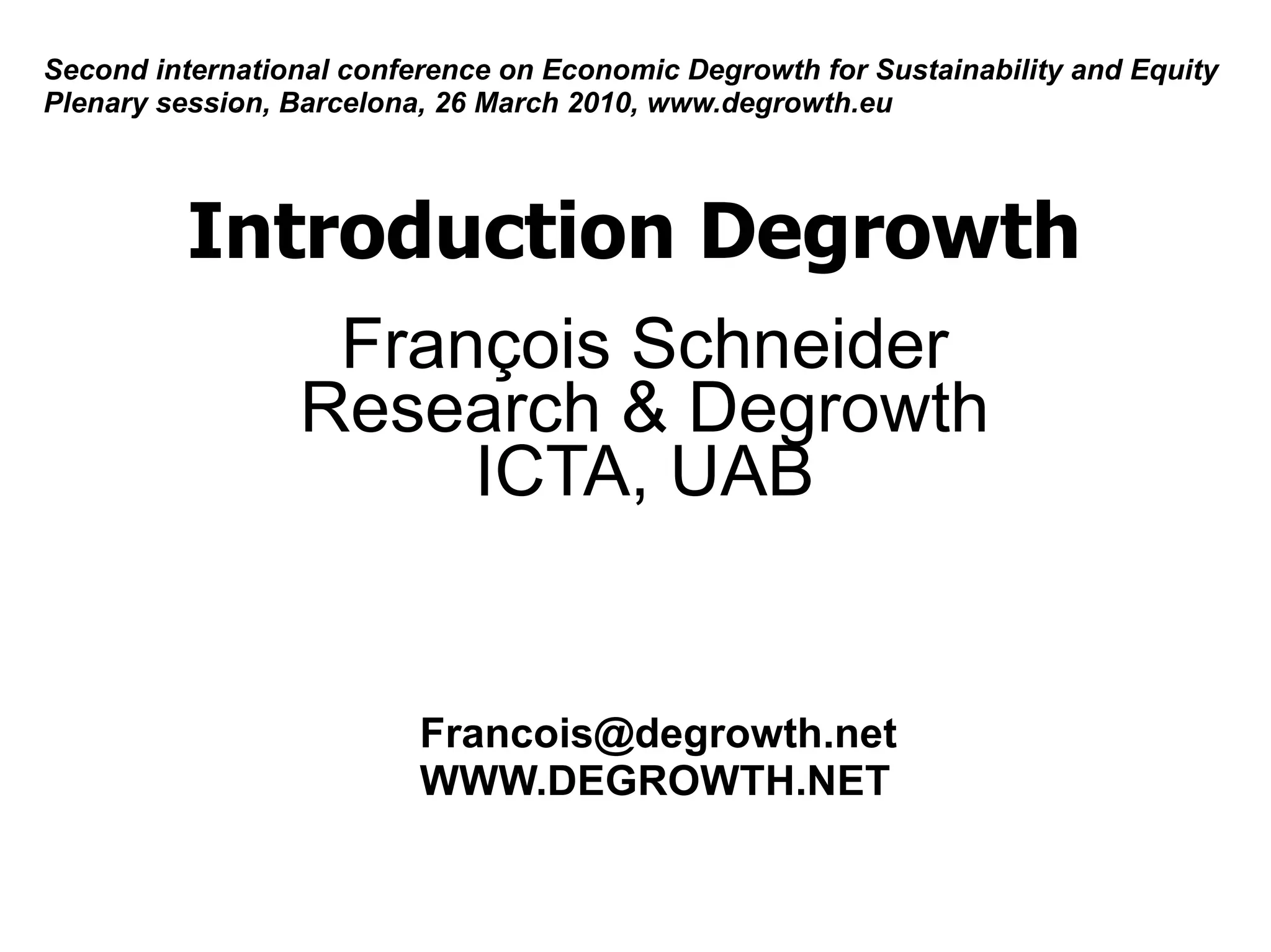 Introduction to Degrowth | PDF