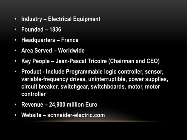 Schneider electrics – a global vision of supply chain excellence | PPT