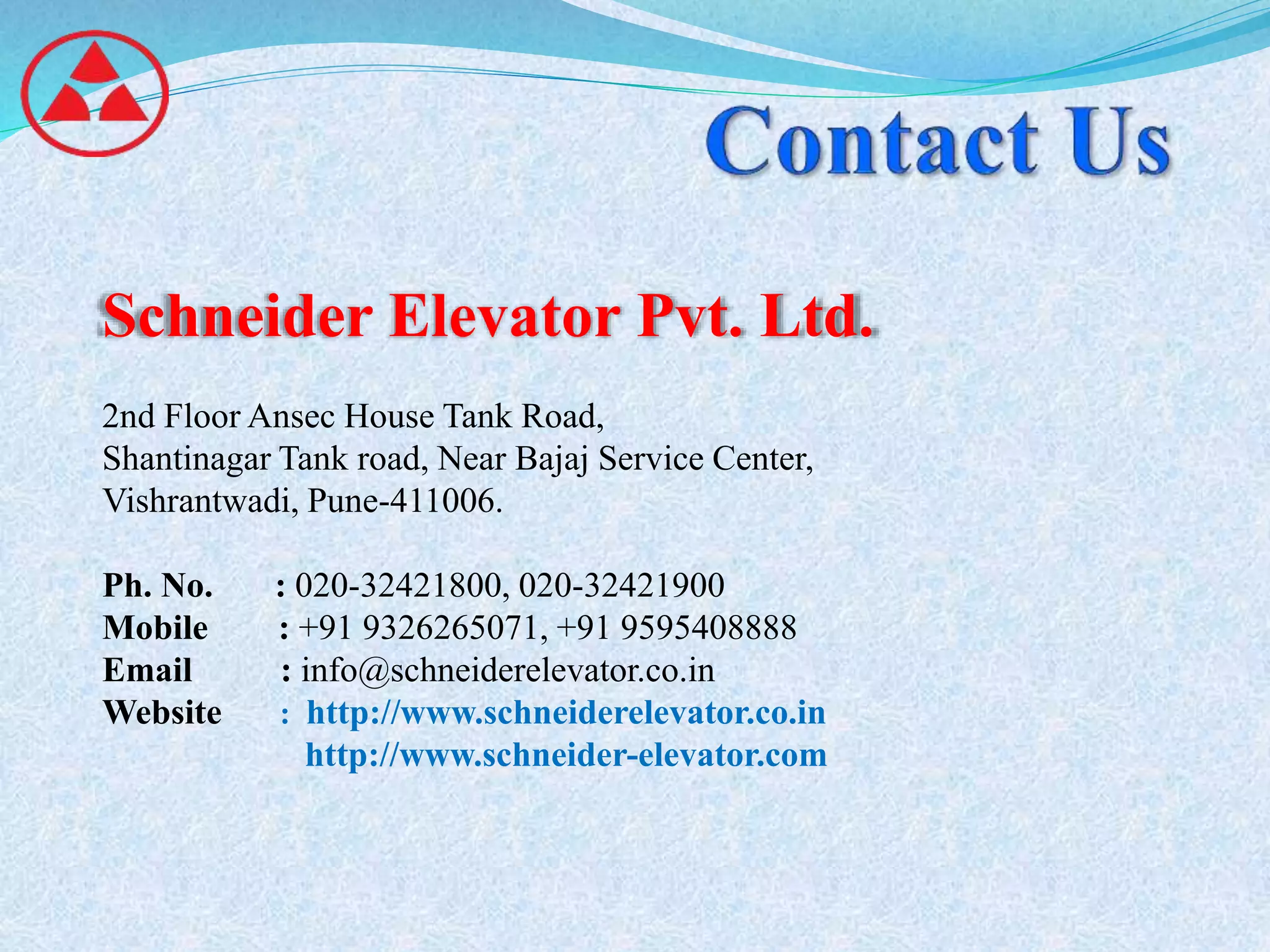 Schneider elevator,lift and escalator | PPTX | Automotive