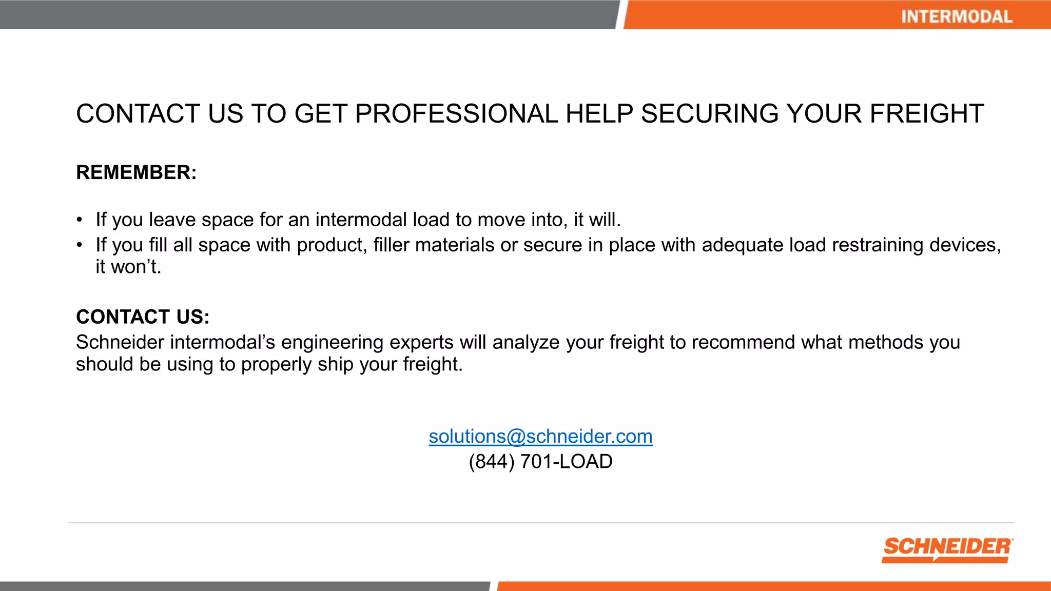 Schneider intermodal loading basics 2019 | PPTX