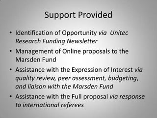 Schnoor And The Marsden Fund | PPT