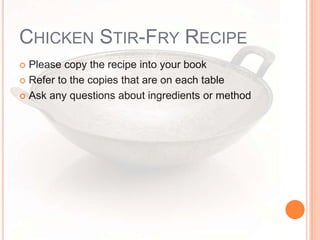 Chicken Stir Fry & Knife Skills | PPTX