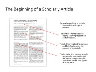 Anatomy of a Scholarly Journal Article | PPT