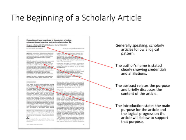 Anatomy of a Scholarly Journal Article | PPT