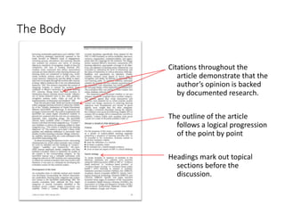 Anatomy of a Scholarly Journal Article | PPT