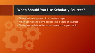 Comparing Scholarly Sources and Popular Sources | PPTX