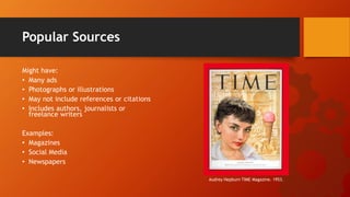 Scholarly vs Popular Sources and CRAAP | PPT