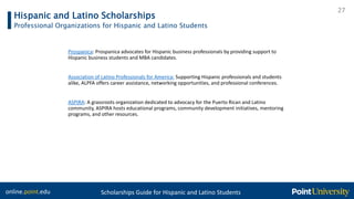 Scholarship Guide for Hispanic and Latino Students | PPT