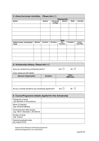 Scholarship 2015 application form | DOC
