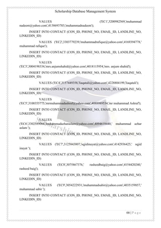 Scholarship Database Management System | PDF