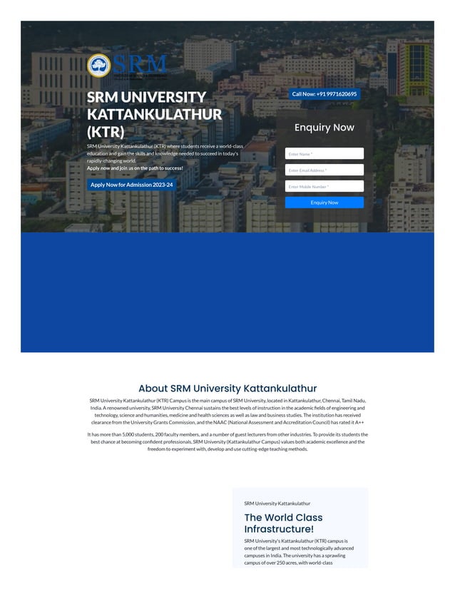 SRM UNIVERSITY KATTANKULATHUR(KTR) | PDF | Professional School ...