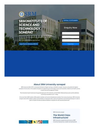 SRM INSTITUE OF SCIENCE AND TECHNOLOGY,SONEPAT | PDF